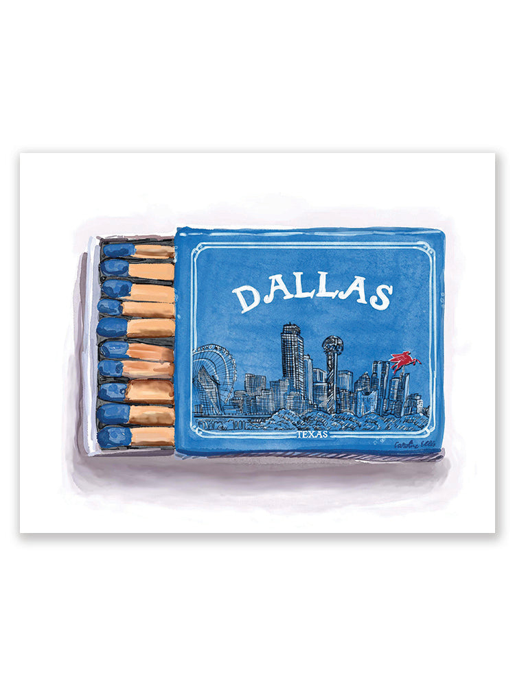 Dallas Matchbox OG Blue | Art Print – Caroline Ellis Art